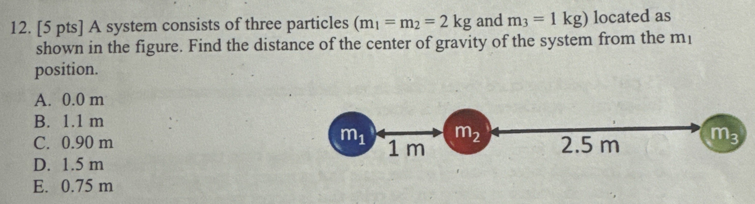 Solved [5 ﻿pts] ﻿A system consists of three particles | Chegg.com