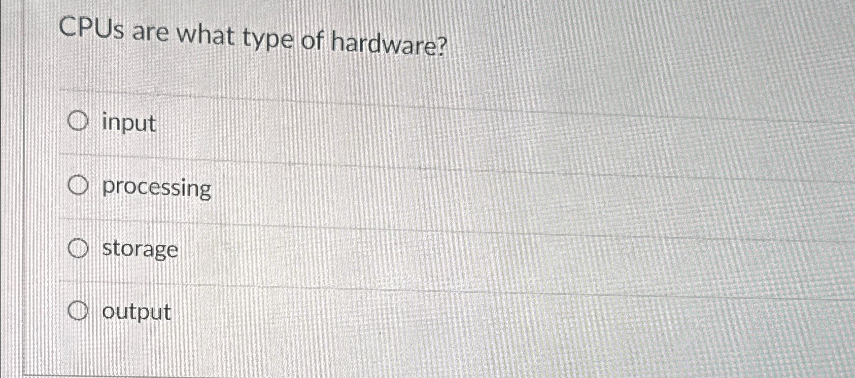 Solved CPUs are what type of | Chegg.com