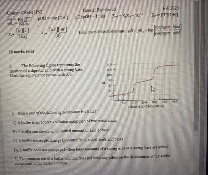 Solved Course: CHEM 1P92 Tutorial Exercise #3 FW 2020 | Chegg.com