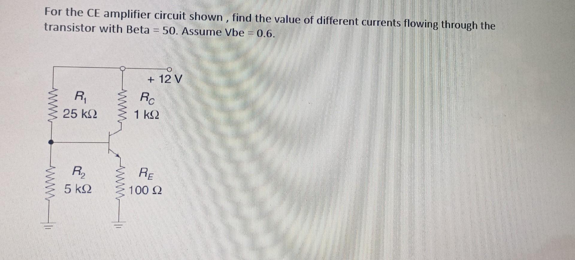 Solved FINE THE VALUE OF IC IE IB FIND VB VE IE FIND ALPHA | Chegg.com