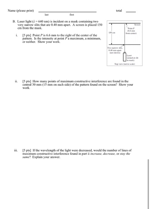 Solved Name (please print) 002 m 1. [30 points total] A. In | Chegg.com