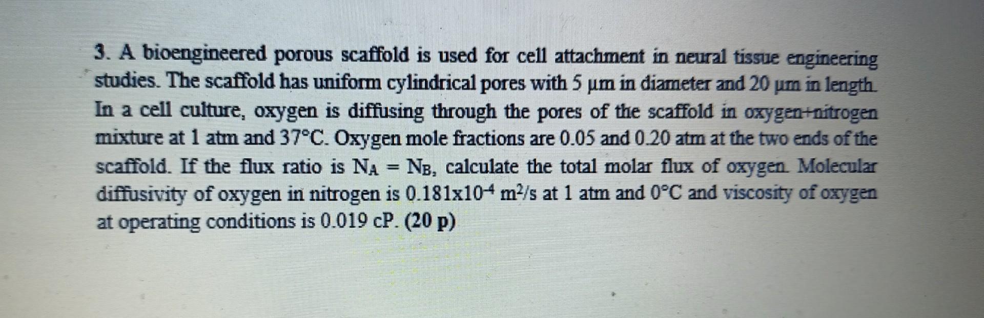 3. A bioengineered porous scaffold is used for cell | Chegg.com