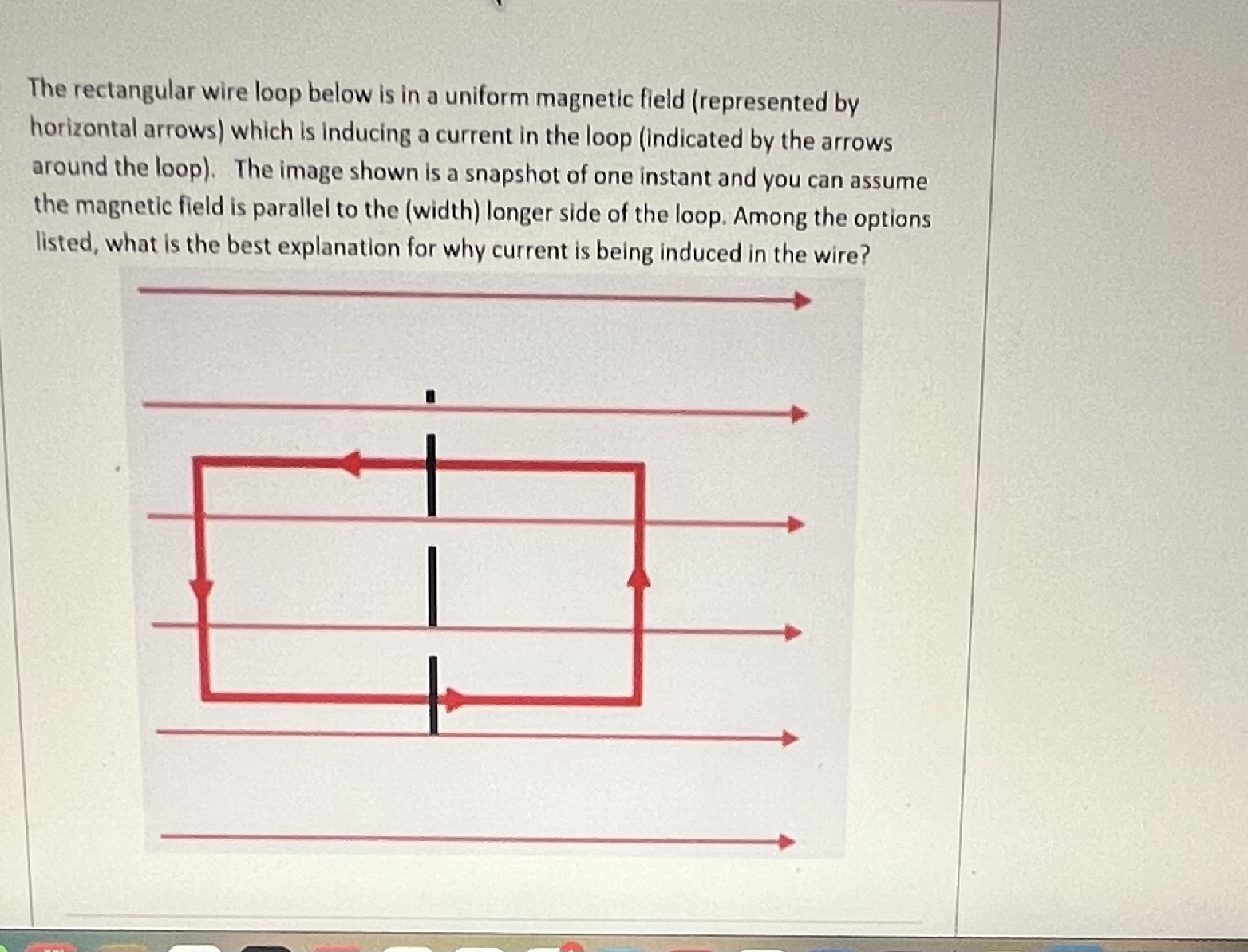 Solved The rectangular wire loop below is in a uniform | Chegg.com