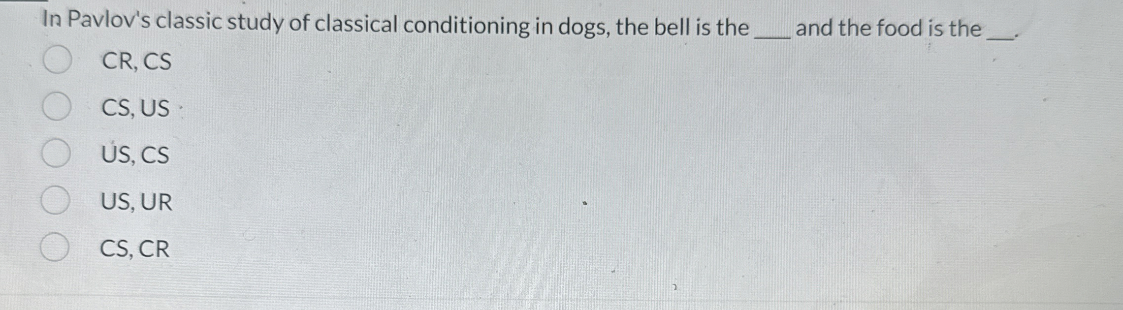 Solved In Pavlov's classic study of classical conditioning | Chegg.com