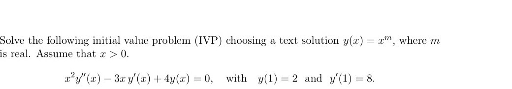 Solved Solve the following initial value problem (IVP) | Chegg.com