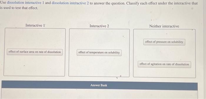 Solved Use dissolution interactive 1 and dissolution | Chegg.com
