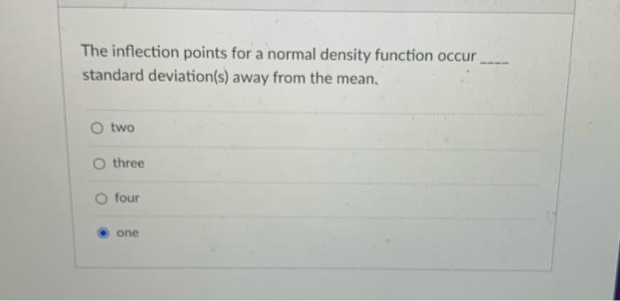 Solved The inflection points for a normal density function | Chegg.com