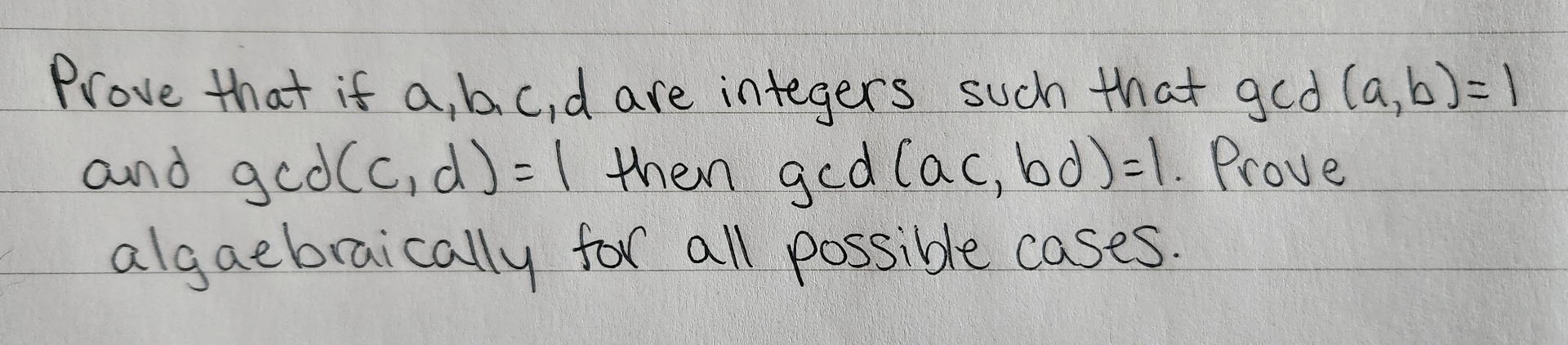 Solved Prove that if a,b,c,d ﻿are integers such that | Chegg.com