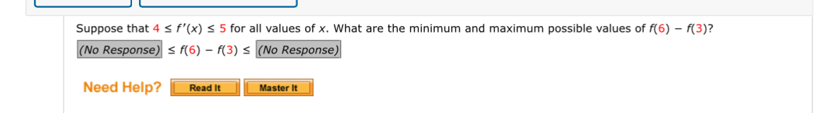 Solved Suppose that 4≤f'(x)≤5 ﻿for all values of x. ﻿What | Chegg.com
