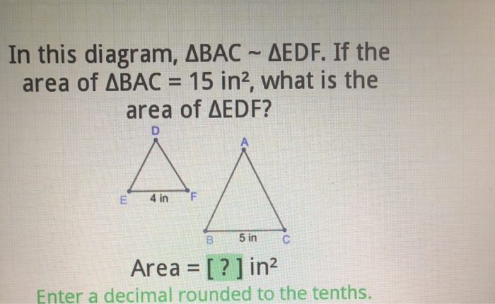 Solved In this diagram, ABAC – AEDF. If the area of ABAC = | Chegg.com