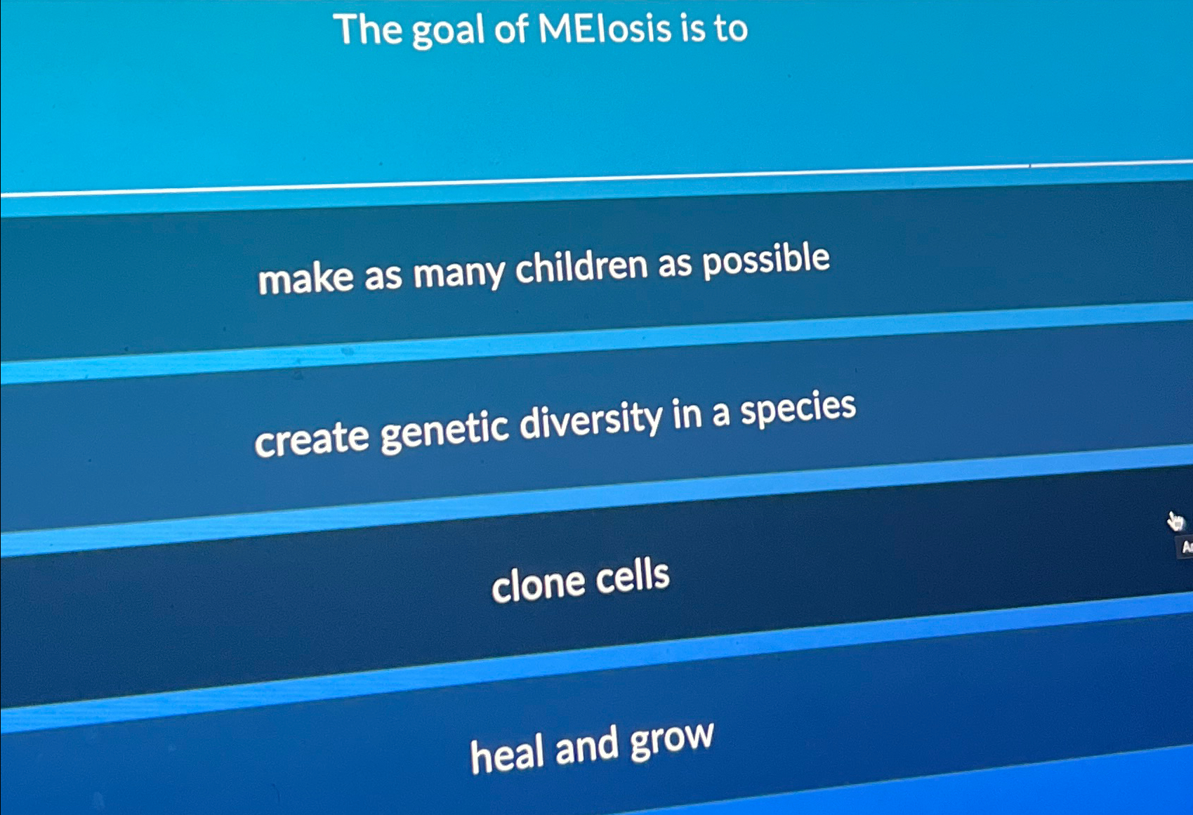 Solved The goal of MElosis is tomake as many children as | Chegg.com
