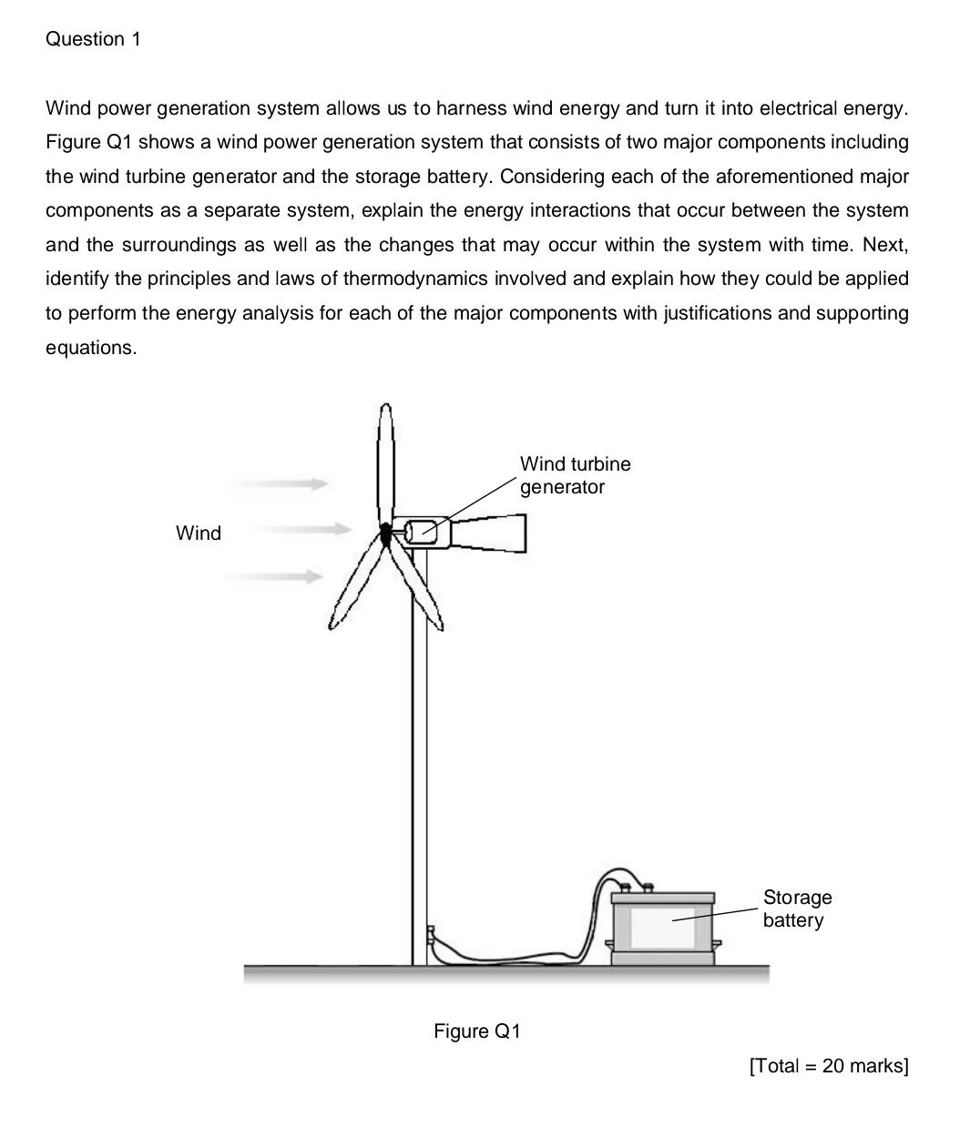 Solved Question 1 Wind power generation system allows us to | Chegg.com