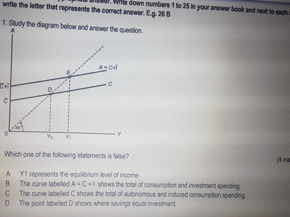 Solved Write down numbers 1 to 25 in your answer book and | Chegg.com