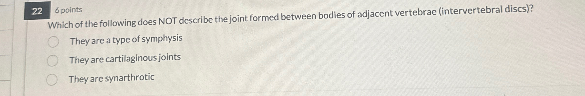 Solved 226 ﻿pointsWhich of the following does NOT describe | Chegg.com