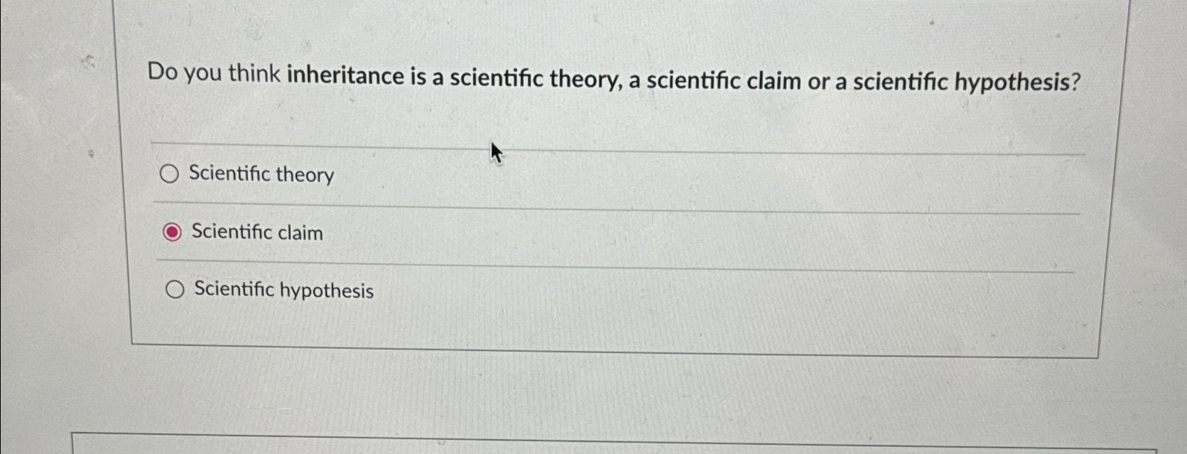 Do you think inheritance is a scientific theory, a | Chegg.com