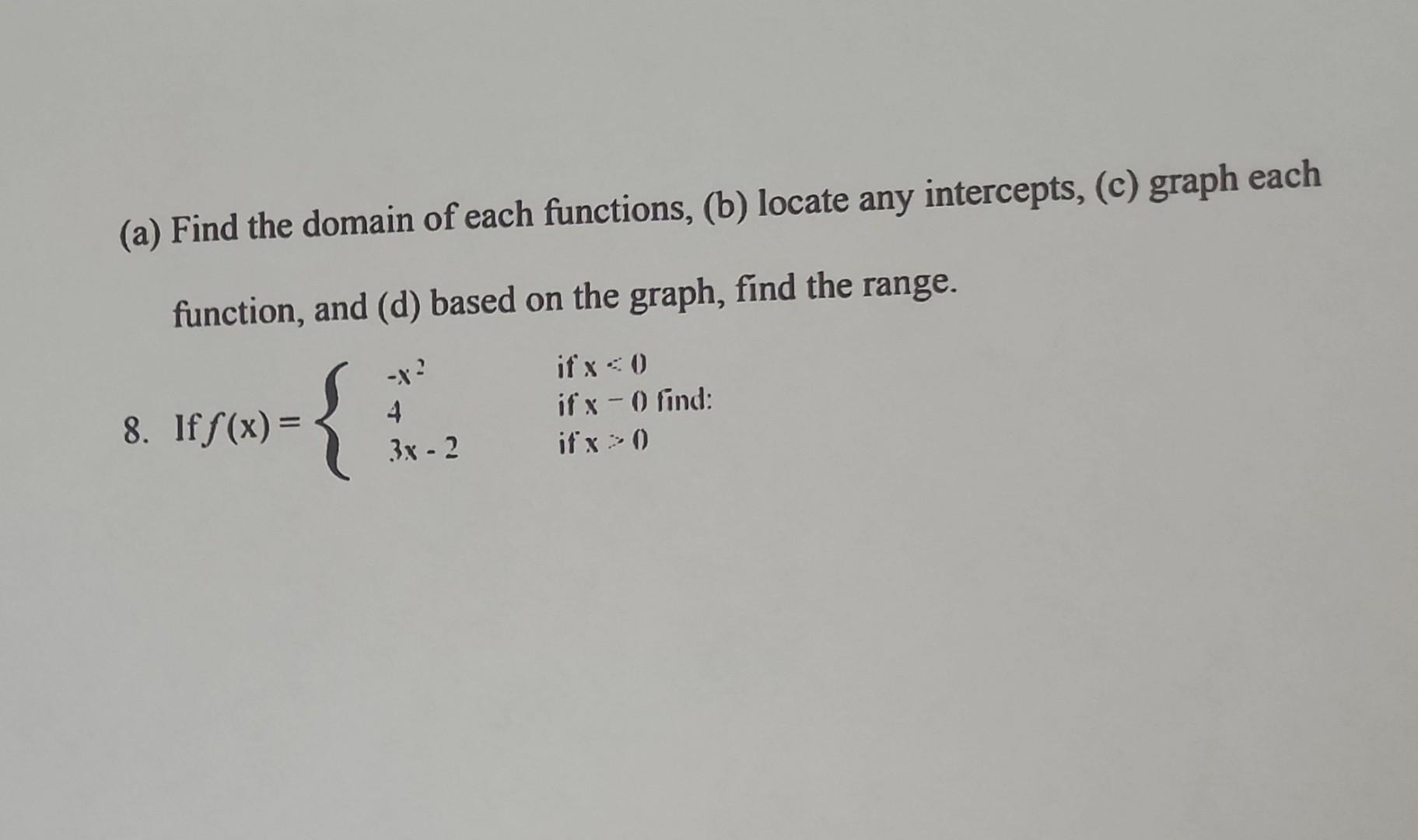 Solved (a) Find the domain of each functions, (b) locate any | Chegg.com