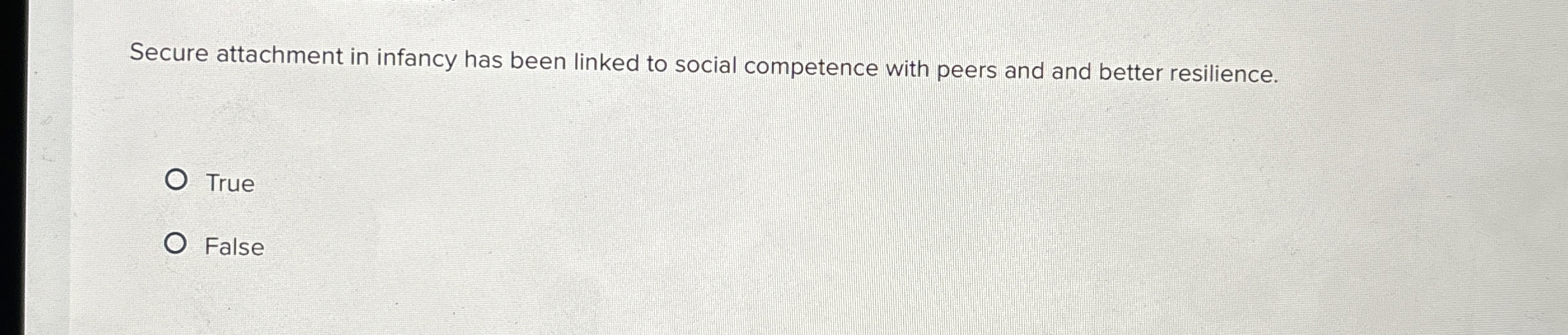 Solved Secure attachment in infancy has been linked to | Chegg.com