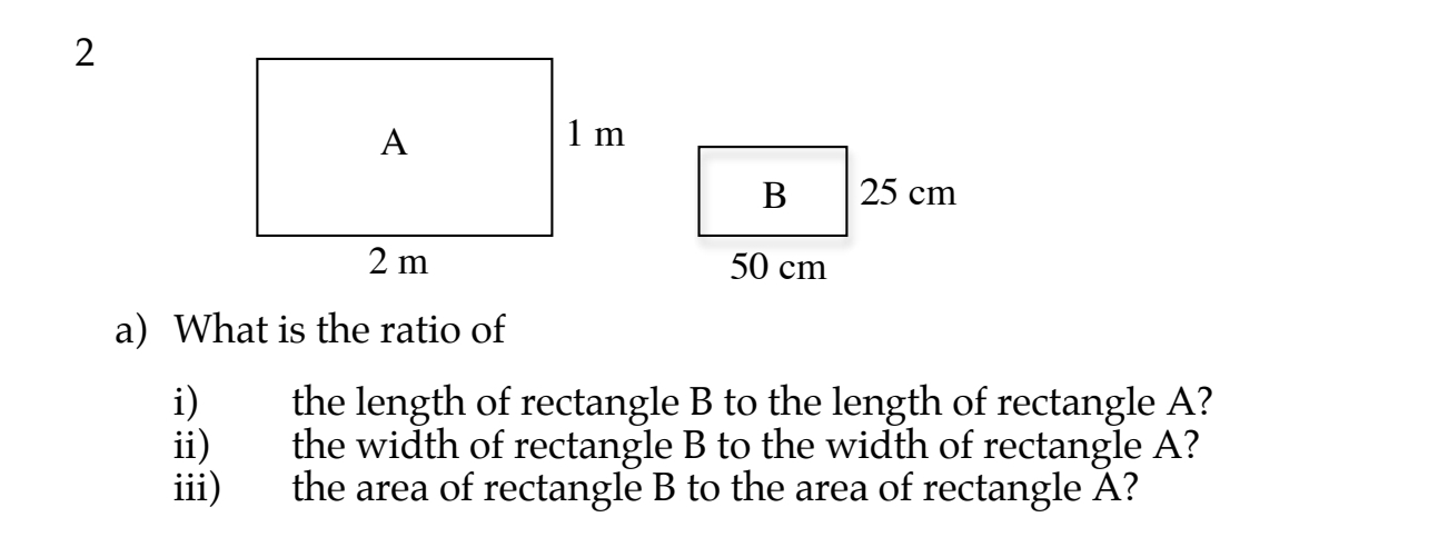 Solved 2ma) ﻿What is the ratio ofi) ﻿the length of rectangle | Chegg.com