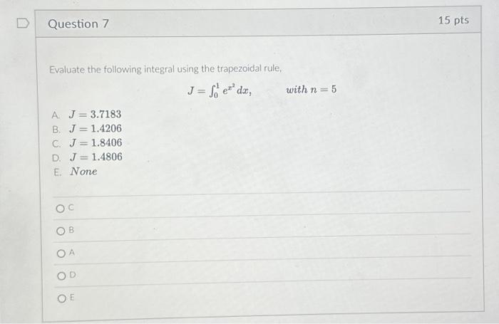 Solved Evaluate the following integral using the trapezoidal | Chegg.com