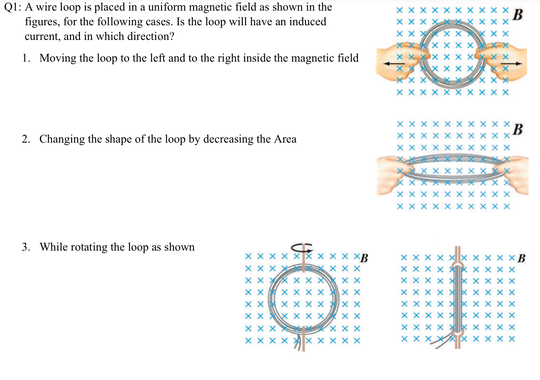 Solved Q1: A wire loop is placed in a uniform magnetic field | Chegg.com