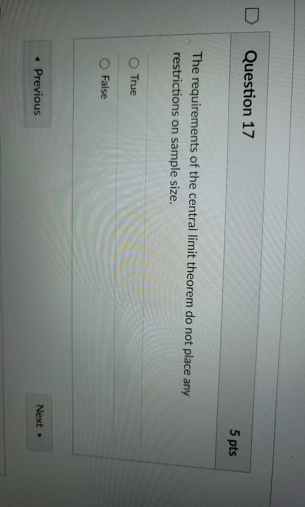 Solved Question 17 5 pts The requirements of the central | Chegg.com