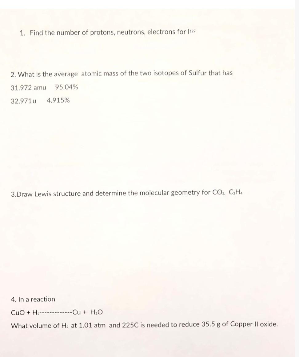 Solved 1. Find the number of protons, neutrons, electrons | Chegg.com