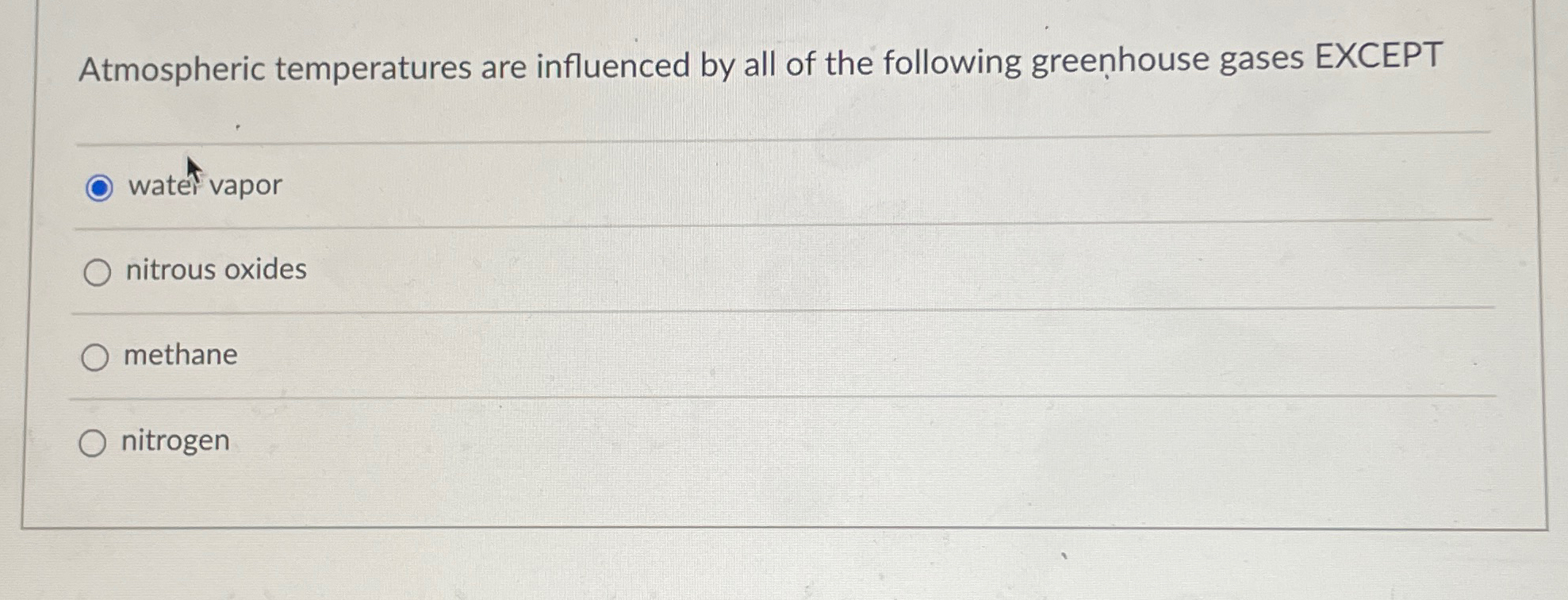 Solved Atmospheric temperatures are influenced by all of the | Chegg.com