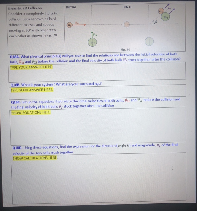 Solved INITIAL FINAL Inelastic 2D Collision Consider a | Chegg.com
