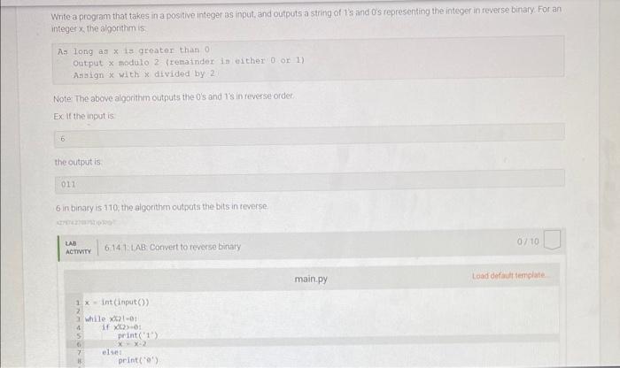 Solved Wrie a program that takes in a positive integer as | Chegg.com