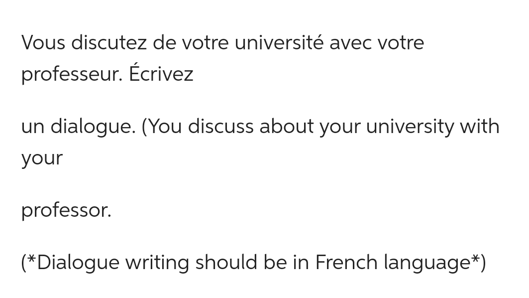 Vous discutez de votre université avec votre | Chegg.com
