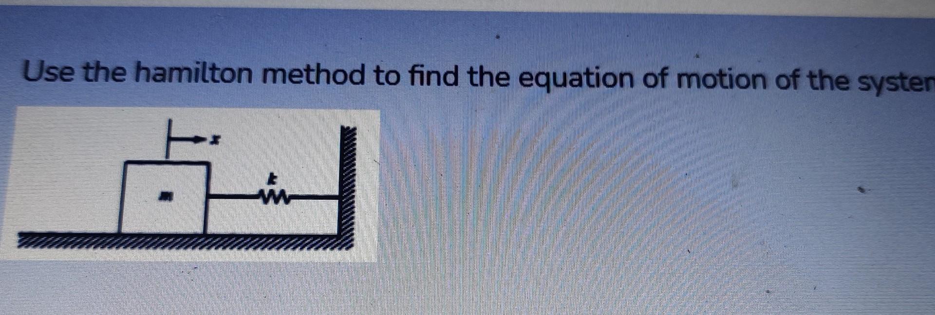 Solved Use the hamilton method to find the equation of | Chegg.com