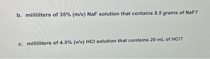 Solved b. milliliters of 35%( m/v) NaF solution that | Chegg.com