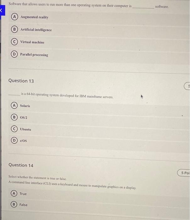 Solved Software that allows users to run more than one | Chegg.com