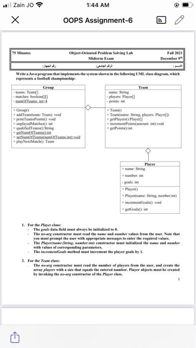 Solved Write a Java program that implements the system shown | Chegg.com