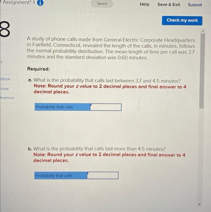 Solved A study of phone calls made from General Electric | Chegg.com
