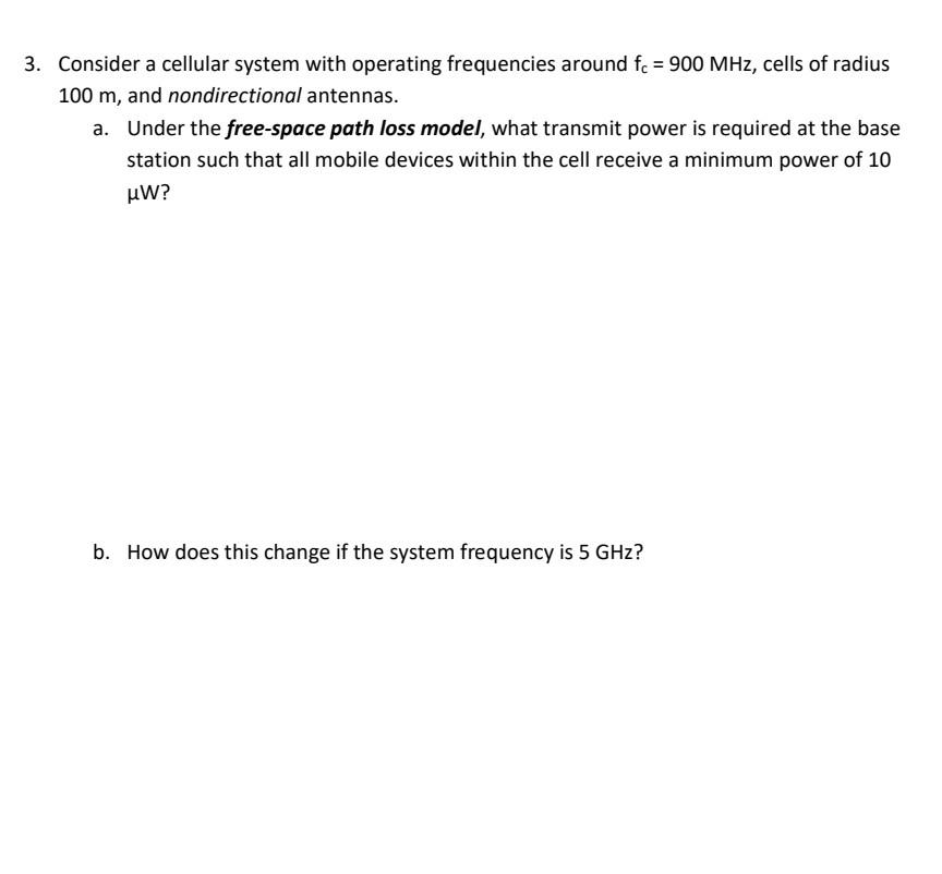 Solved Consider a cellular system with operating frequencies | Chegg.com
