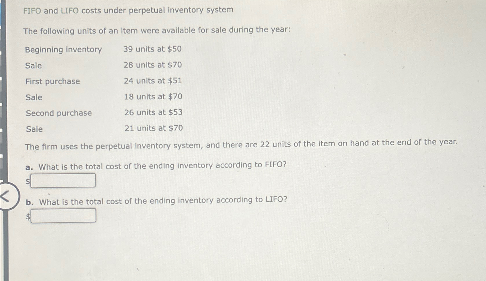 Solved FIFO and LIFO costs under perpetual inventory | Chegg.com