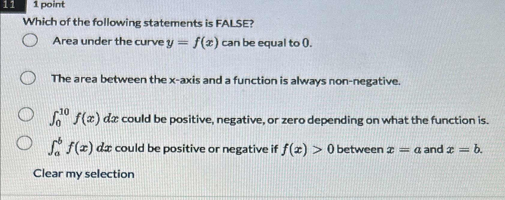 Solved 1 ﻿pointWhich of the following statements is | Chegg.com