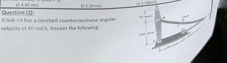 Solved If link Ain has a constant counterclockwise angular | Chegg.com