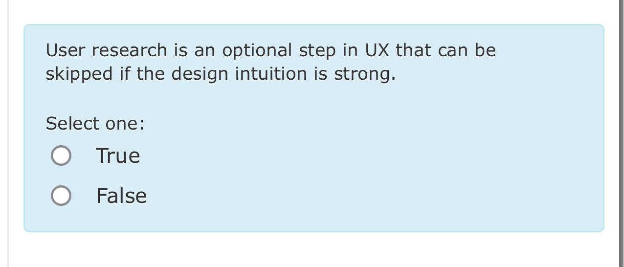 Solved User research is an optional step in UX that can be | Chegg.com