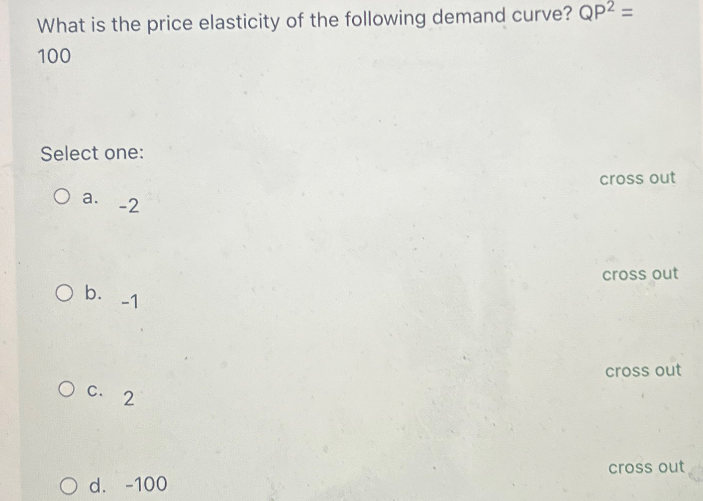 Solved What is the price elasticity of the following demand | Chegg.com