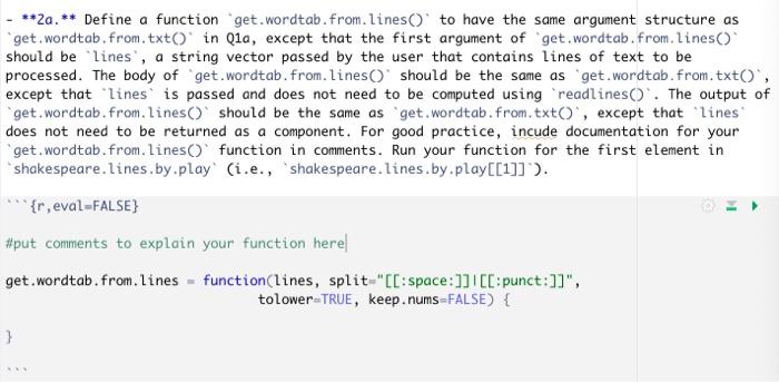 **20.** Define a function 'get.wordtab.from.lines to | Chegg.com