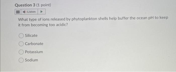 Solved What type of ions released by phytoplankton shells | Chegg.com