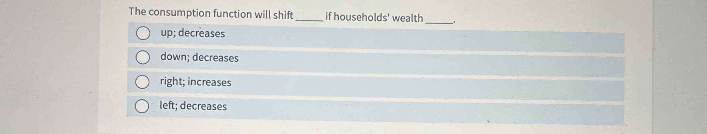 Solved The consumption function will shift q, ﻿if | Chegg.com