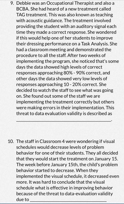 Solved here is 10 scenerio... identify each treats of | Chegg.com