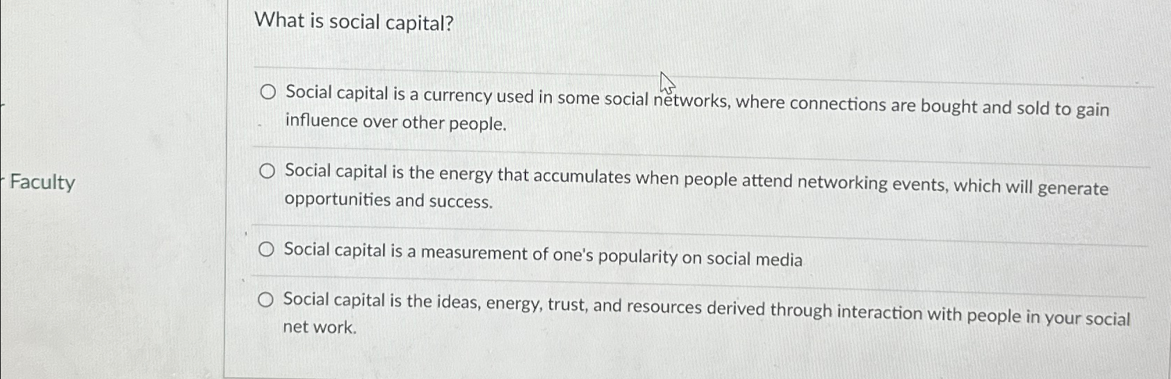 Solved What is social capital?Social capital is a currency | Chegg.com