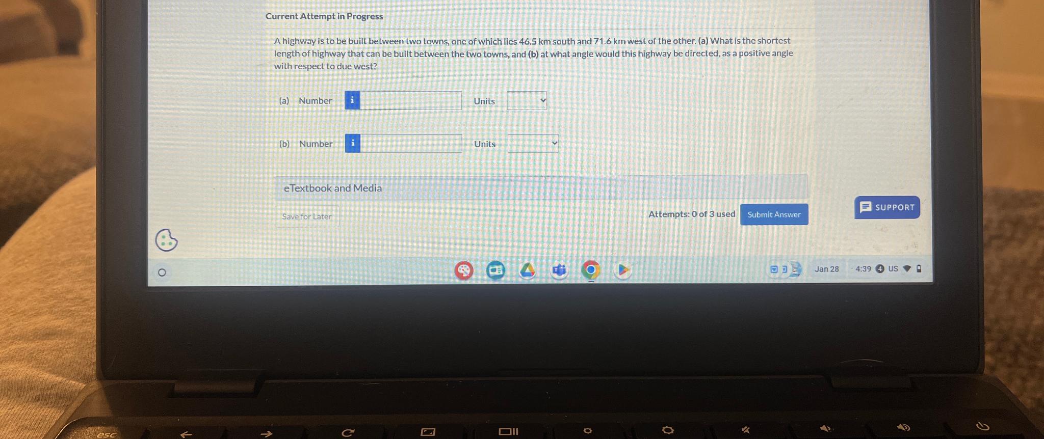 Solved Current Attempt in ProgressA highway is to be built | Chegg.com