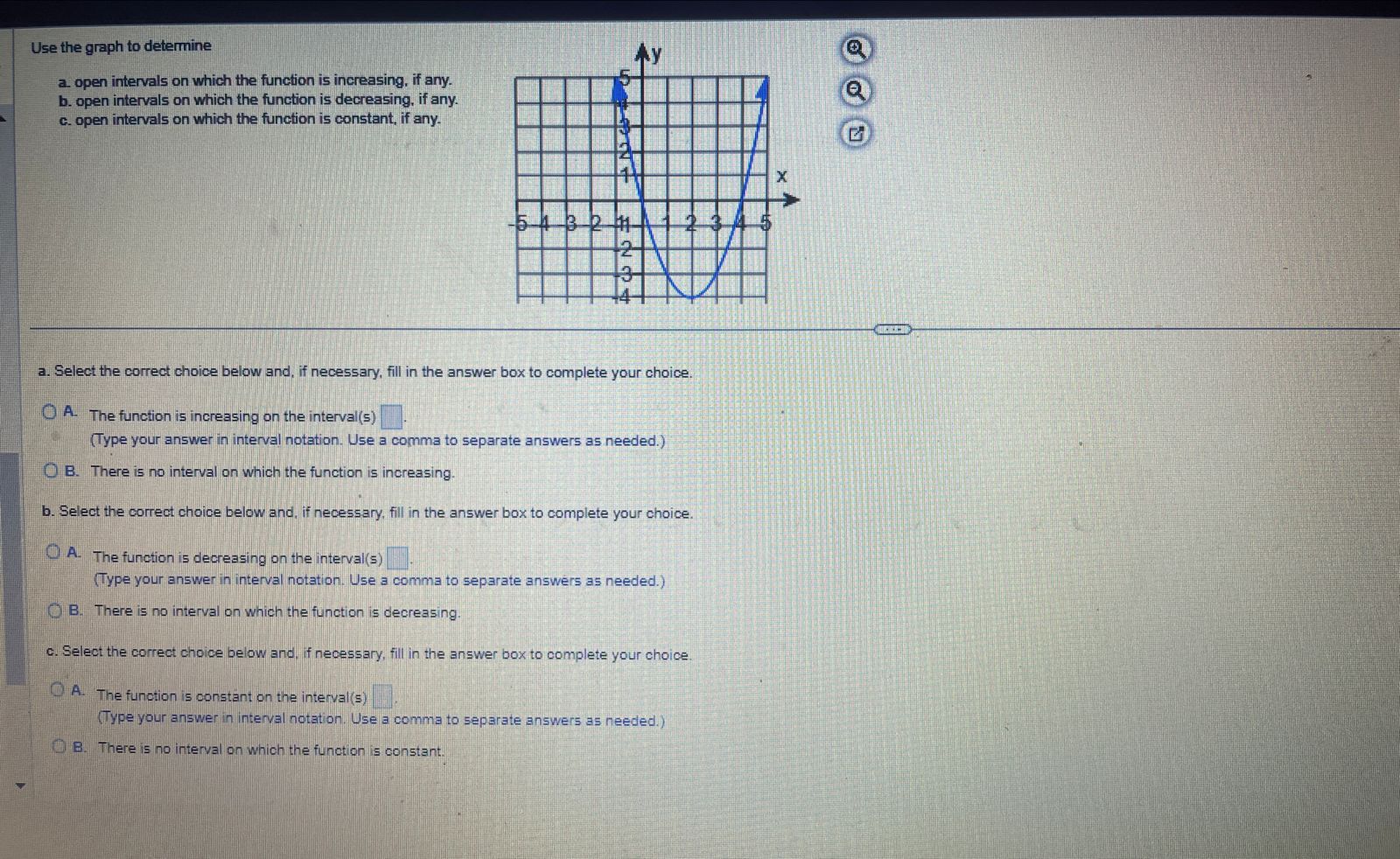 Solved Use The Graph To Determinea open Intervals On Which