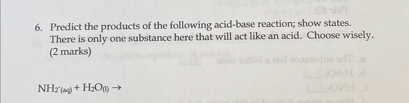 Solved Predict the products of the following acid-base | Chegg.com