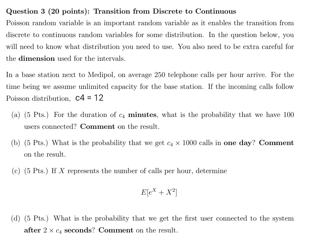 Solved Transition from Discrete to ContinuousPoisson random | Chegg.com